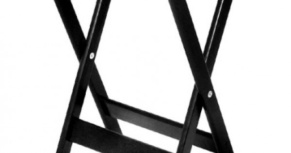 Porte plateau en bois noir In Situ hauteur 81 cm