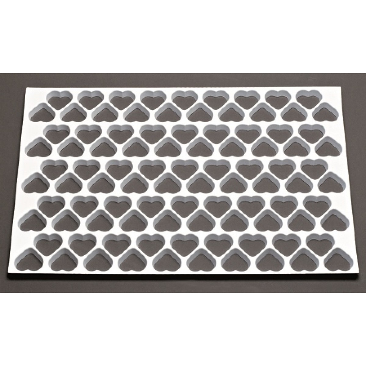 Plaque découpoir coeur 48 mm (x 95 empreintes)